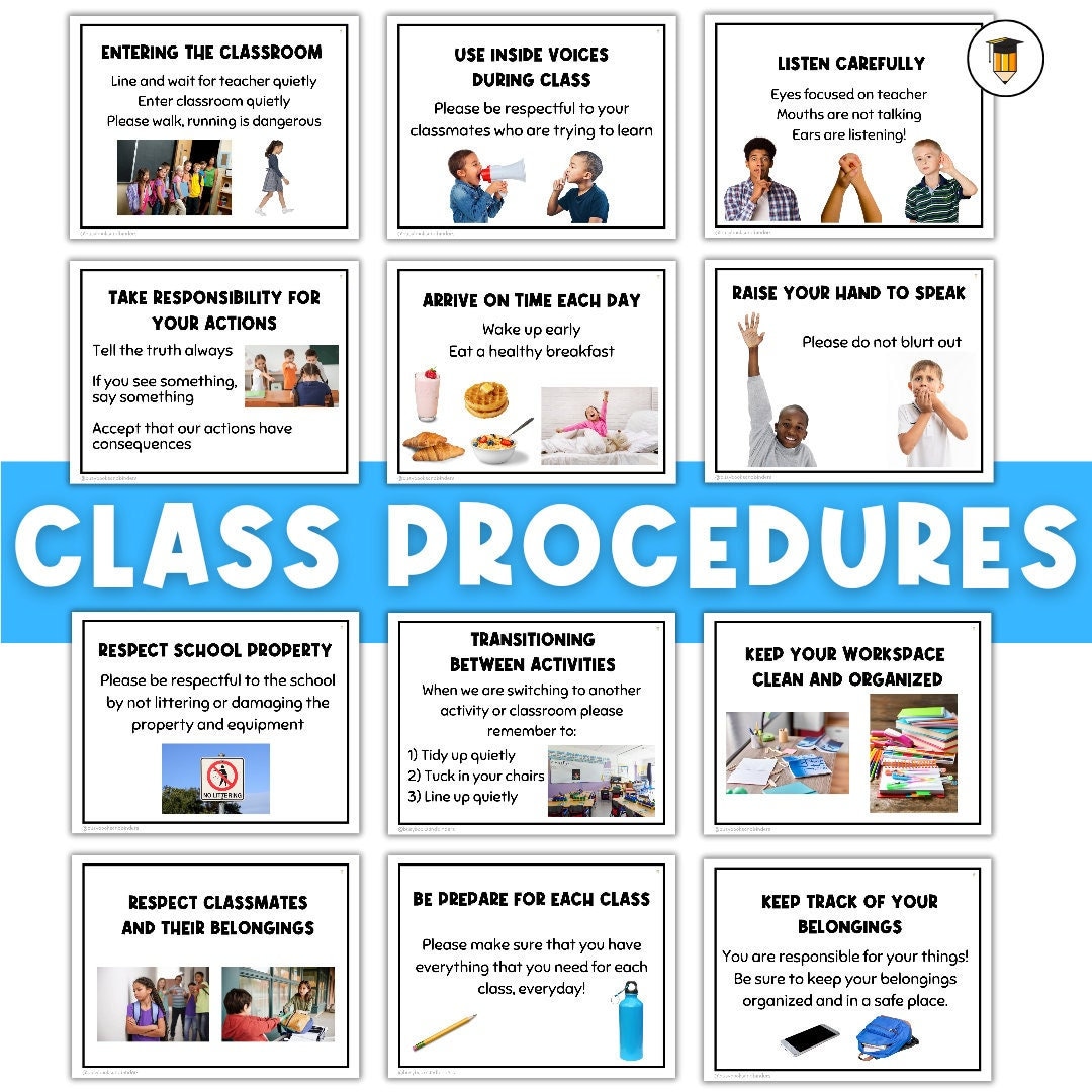 Class Procedures | Back to School Checklist | Classroom Rules | School ...