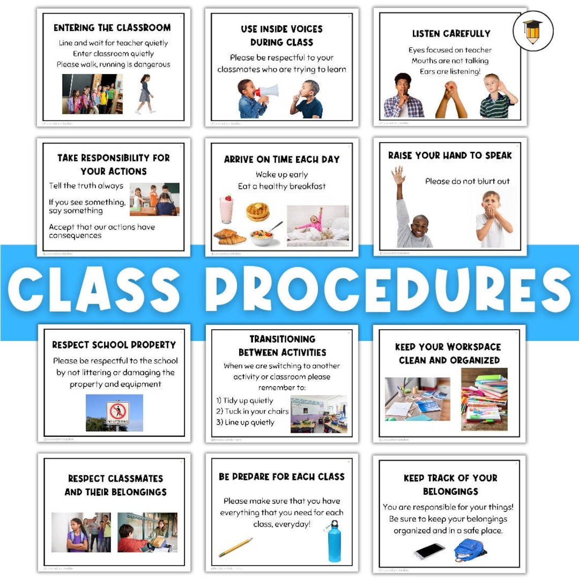 Class Procedures | Back to School Checklist | Classroom Rules | School ...
