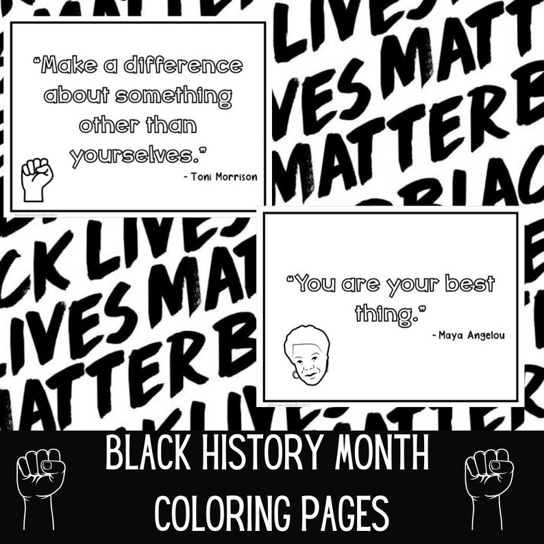 Black History Month | Coloring Page | Famous Quotes | Black Heroes ...