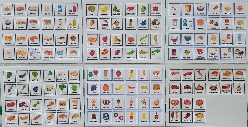 183 FOOD CARDS | Food Choice Boards | Food Pics | Visual Aid Schedule ...