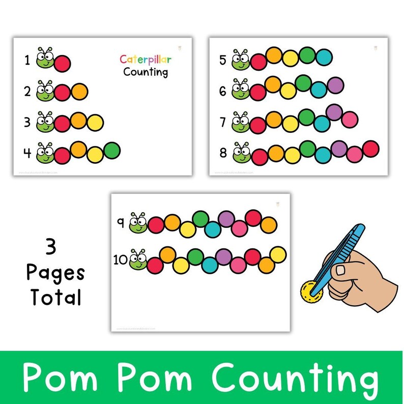 1- 10 Pom Pom Activities | Busy Book | Counting | Number Activities ...