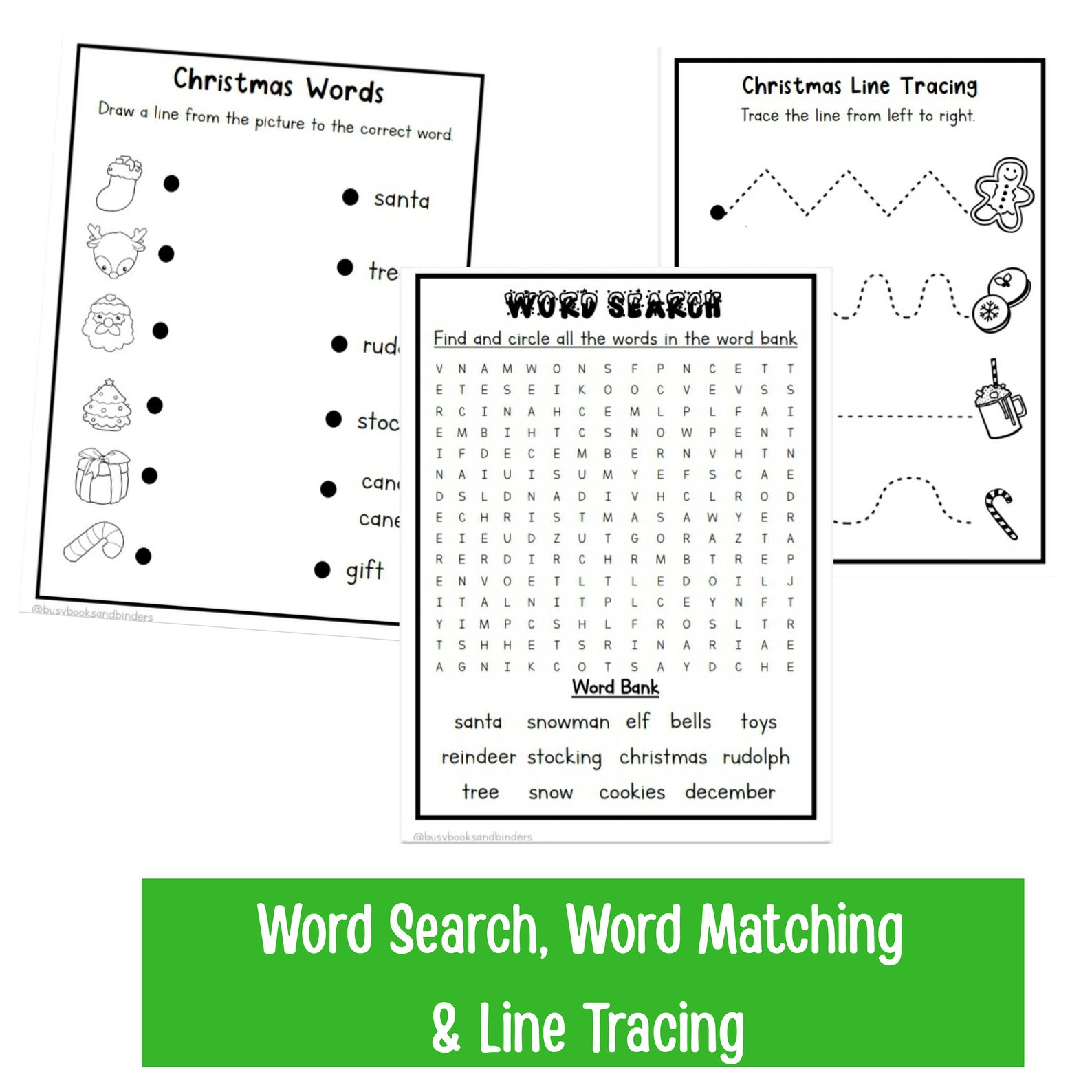 Christmas Worksheet Bundle Christmas Busy Book Homeschool - Etsy