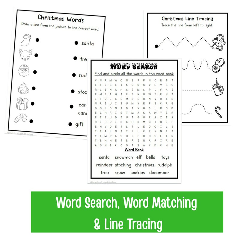 Christmas Worksheet Bundle Christmas Busy Book Homeschool - Etsy