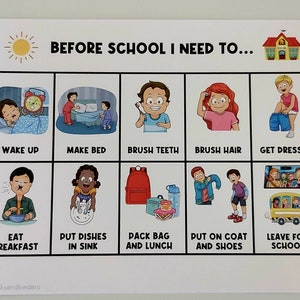 PHYSICAL COPY: Before School | After School Routine Chart | Morning ...