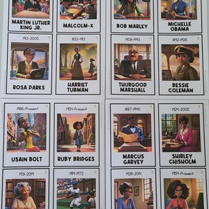 16 CARTOON Black History Flashcards | Bulletin Board Display | Black ...