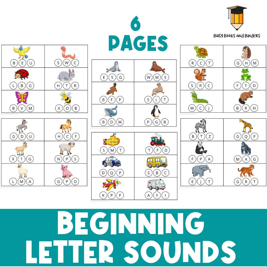 Beginning Letter Sounds | Clip Cards | Busy Book | Alphabet Matching ...