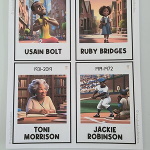 16 CARTOON Black History Flashcards | Bulletin Board Display | Black ...