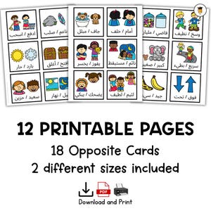 Arabic: Opposites Flashcards | Arabic Alphabet Letters | Arabic Picture ...