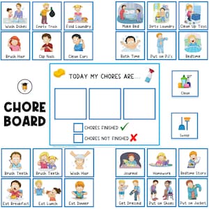 2 Chore Boards + 26 Picture Cards | Chore Chart | Daily Routine | First ...