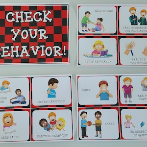 PHYSICAL COPY: Check Your Behavior | Checkers Themed | Bulletin Board ...