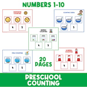 Number Matching | Counting | Numbers | 1 to 10 | Preschool | Toddler ...