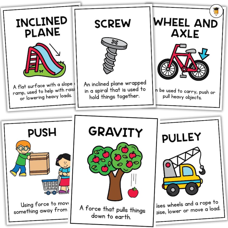 14 Force and Motion Science Posters | Science Unit | Simple Machines ...