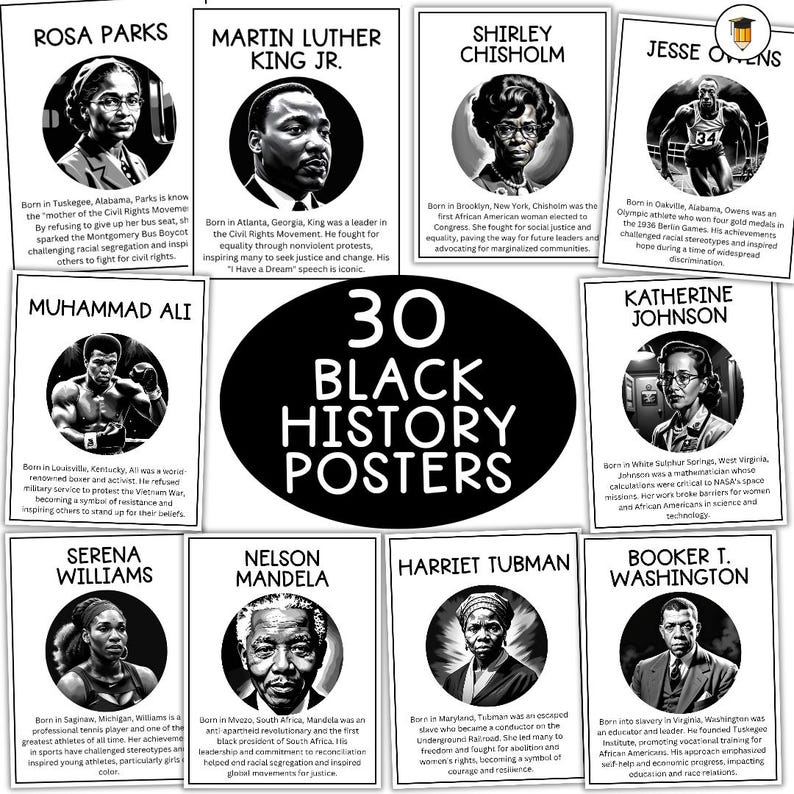 30 Black History Posters | Bulletin Board Display | Black History Decor ...
