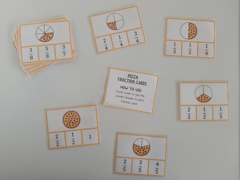 Fractions Math Activity Count and Clip Cards Counting - Etsy