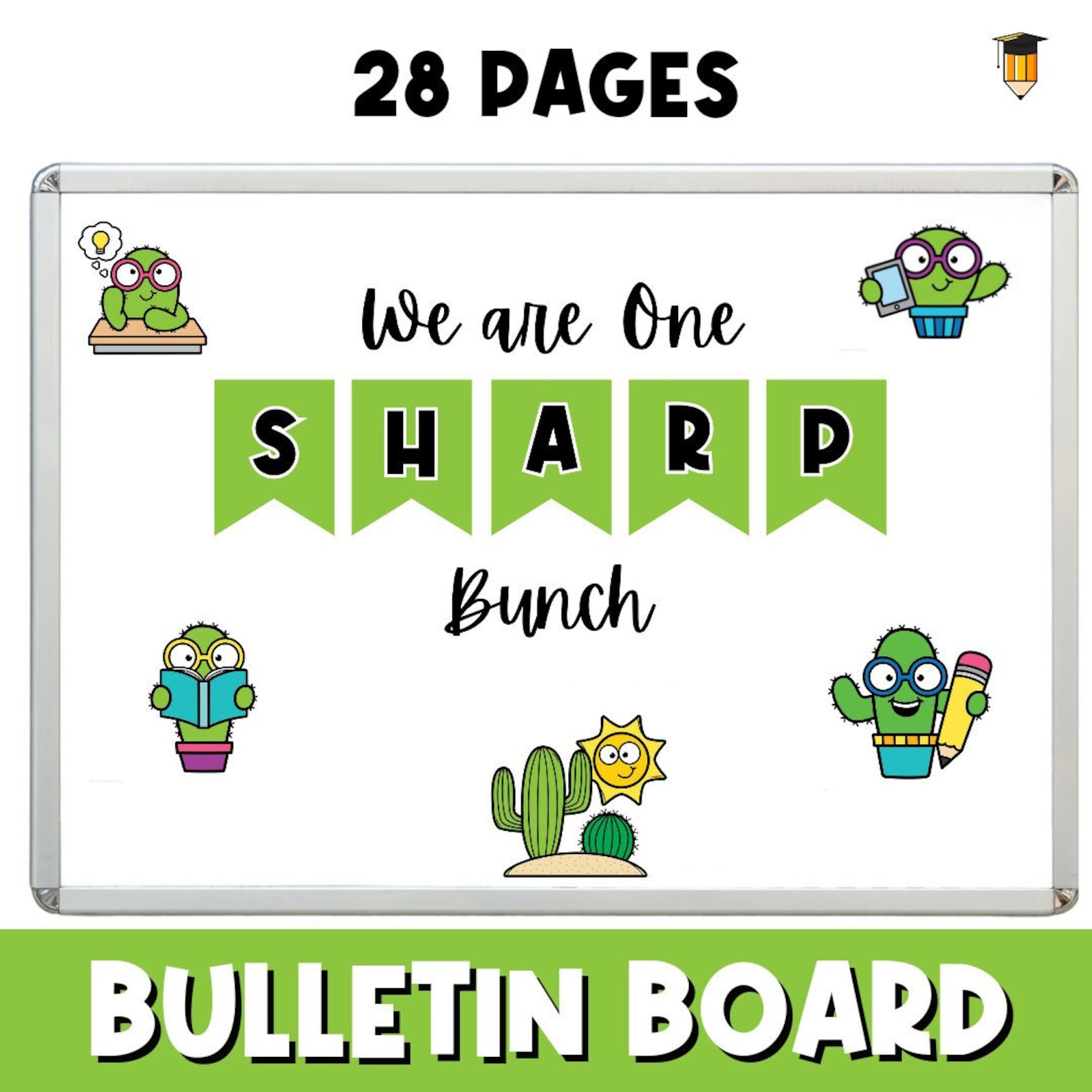 CACTUS Bulletin Board | Plant Theme | Door Decor | Display Board ...