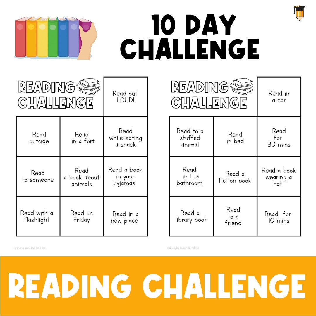 READING CHALLENGE | Reading Activities | Preschool Kindergarten ...