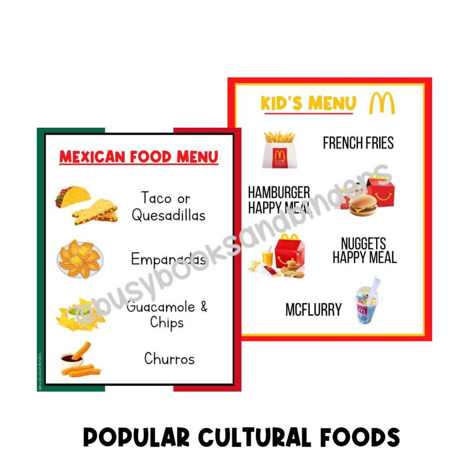 Printable Food Menus | Dramatic Play | Restaurant Menu | Shopping ...
