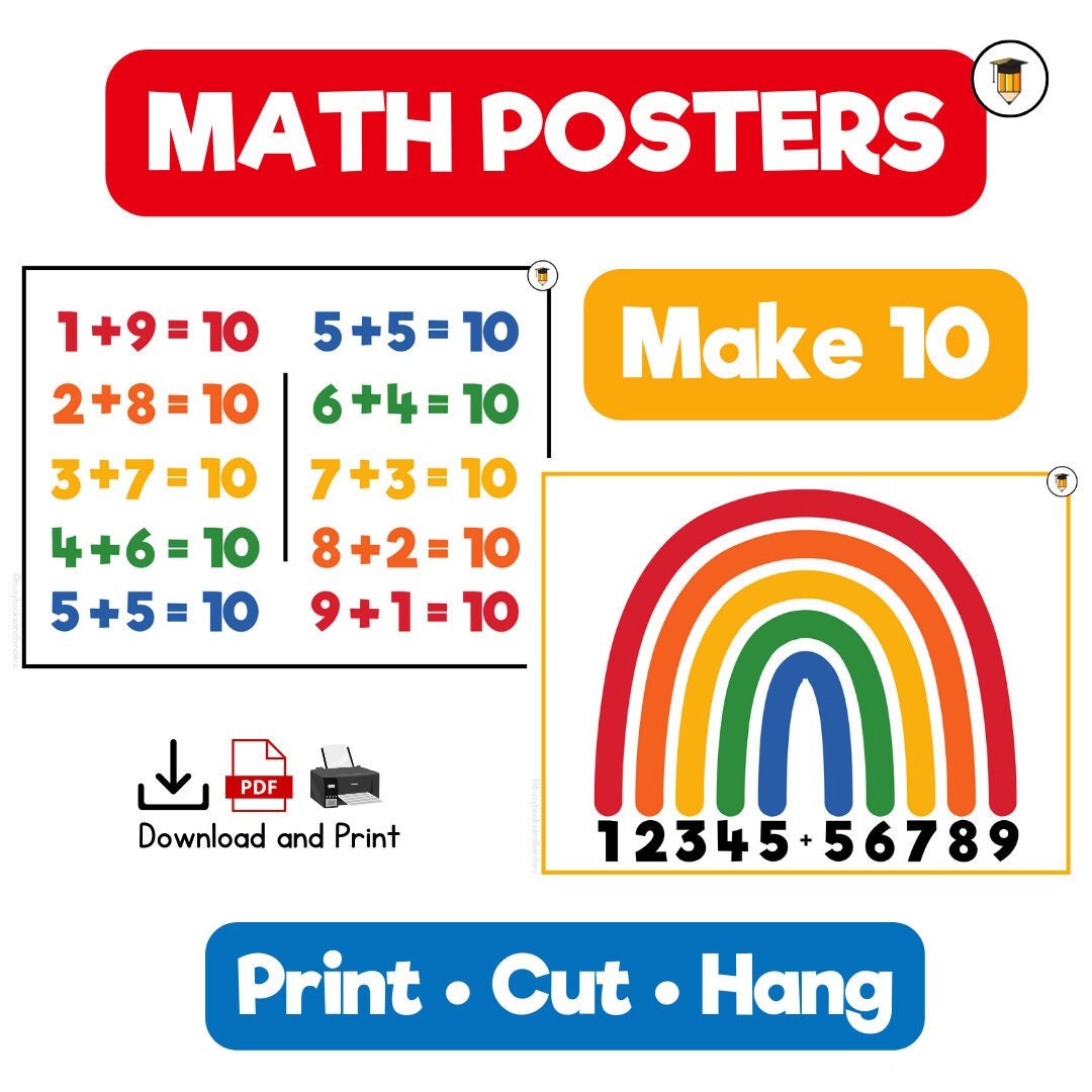Math Number Poster | Addition | Picture Cards | Representing Numbers ...
