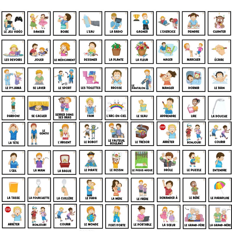 250 FRENCH Picture Cards First Then Board Visual Aid - Etsy