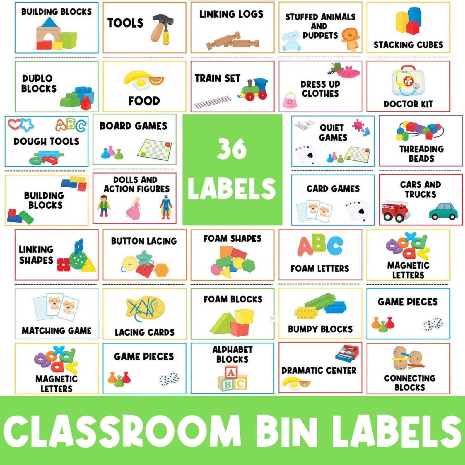 Classroom Center Signs | Toy Bin Label | Visual | Printable Signs | Toy ...