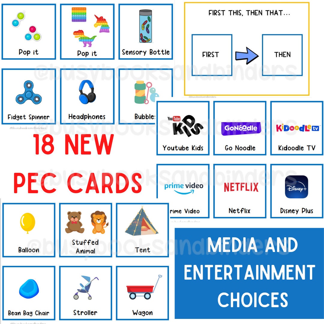 1 BOARD 18 PICTURE CARDS First Then Board Visual Aid Visual Schedule ...