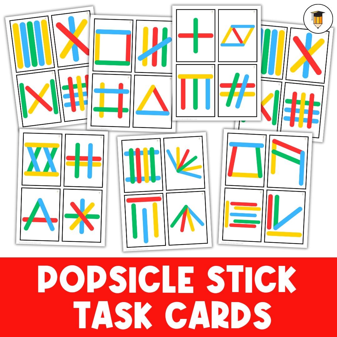 Popsicle Stick Task Cards | Building Blocks | Flashcards | STEM ...