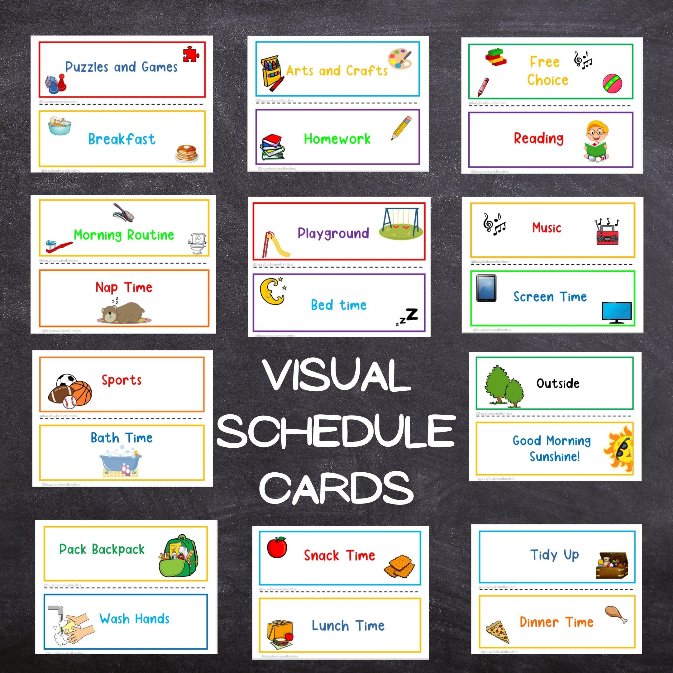 Tableau Routine Enfant Français DAILY VISUAL SCHEDULE For Kid Daily ...