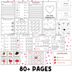 88 Valentine's Day Worksheet Bundle | Busy Book | Homeschool Printables ...