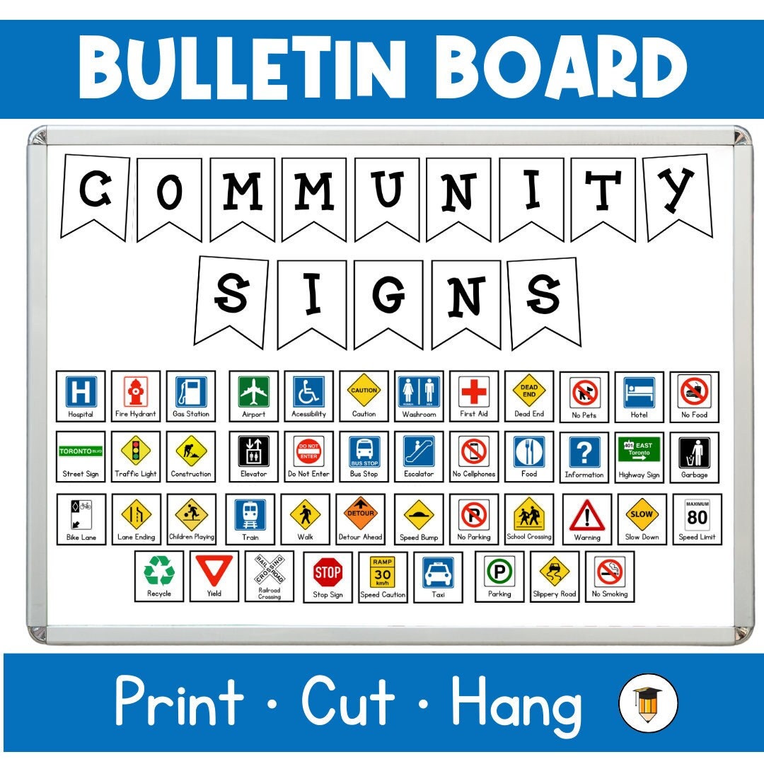 45 COMMUNITY SIGNS | Bulletin Board | Kindergarten| Preschool ...
