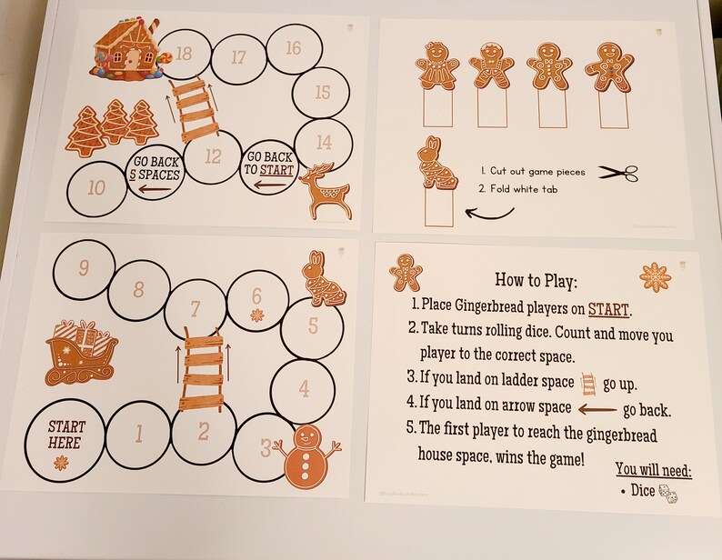 Gingerbread Board Game | Christmas Game | Printable Game | Christmas ...