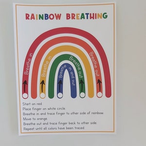 RAINBOW Deep Breathing | Grounding | Calm Down Strategies | Poster ...