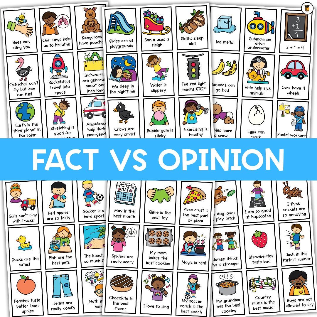 Facts Vs. Opinions | Sorting Task Cards | Literacy Skills | Language ...