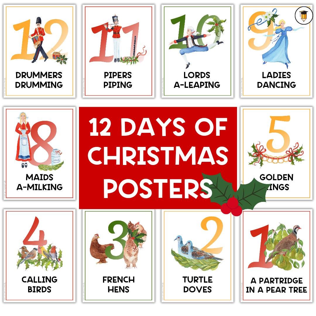 12 Days of Christmas | Christmas Posters | Christmas Printable ...