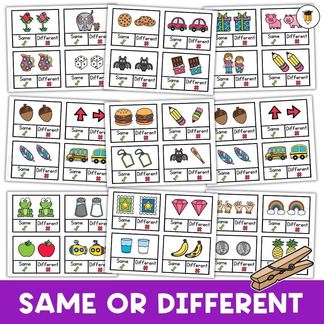 Same or Different | Functions Task Cards | Which One | Speech Therapy ...