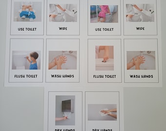 Potty Toilet Training Bathroom Visual Sequence Routine for Girls Autism ...