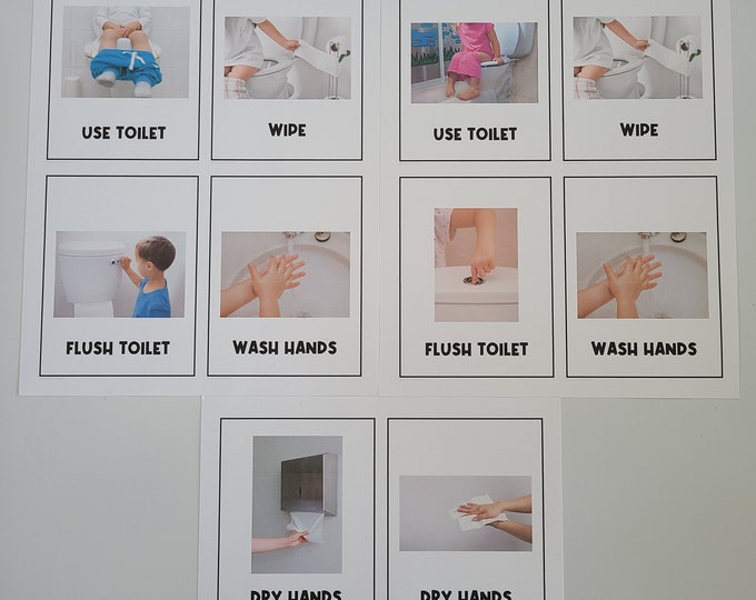 Potty Training Visual Schedule and Reward Chart, Toilet Sequence for ...