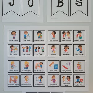 25 Classroom Jobs Cards | Classroom Visual Task Cards | Classroom Decor ...