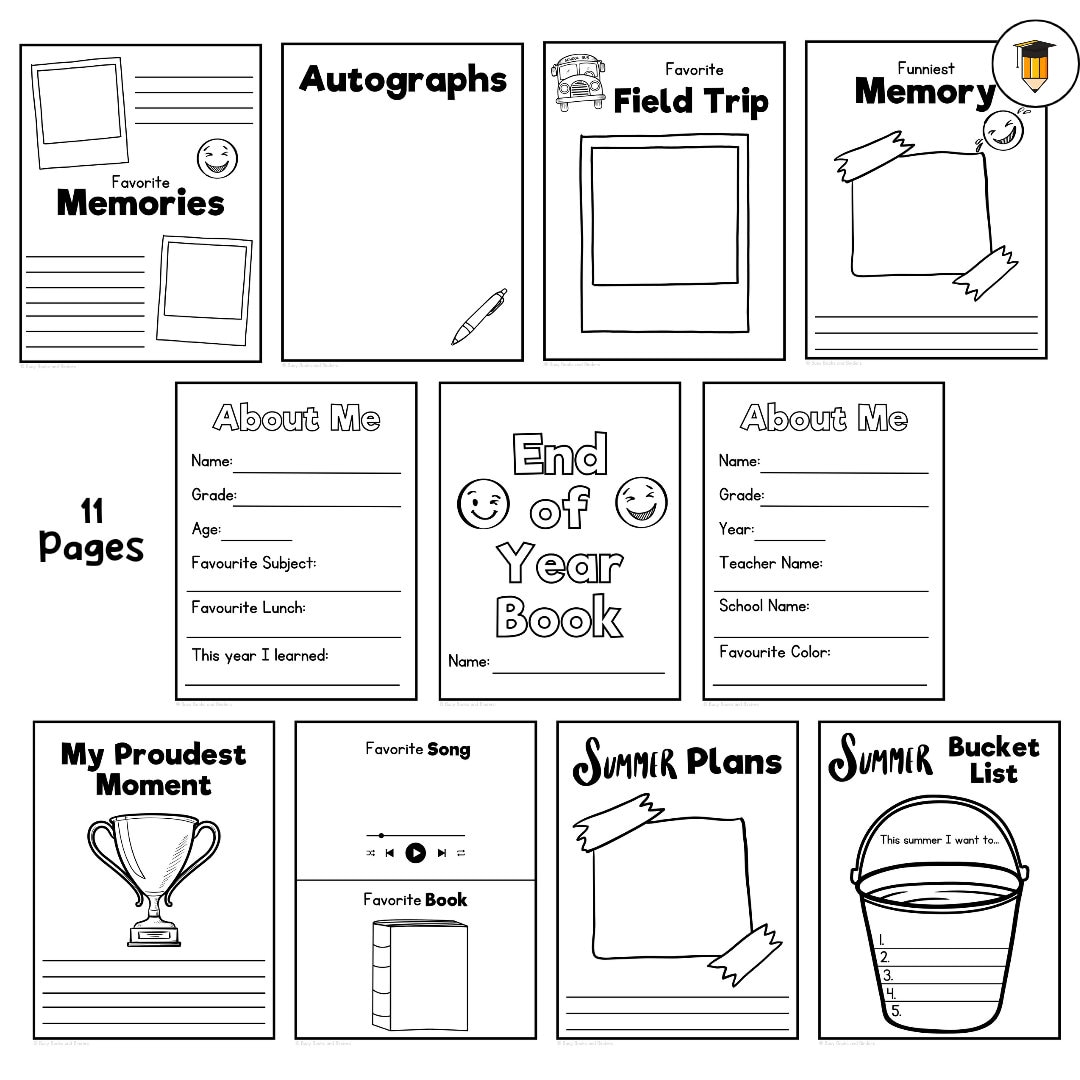End of Year Book | Kids Yearbook | School Printables | Activities for ...