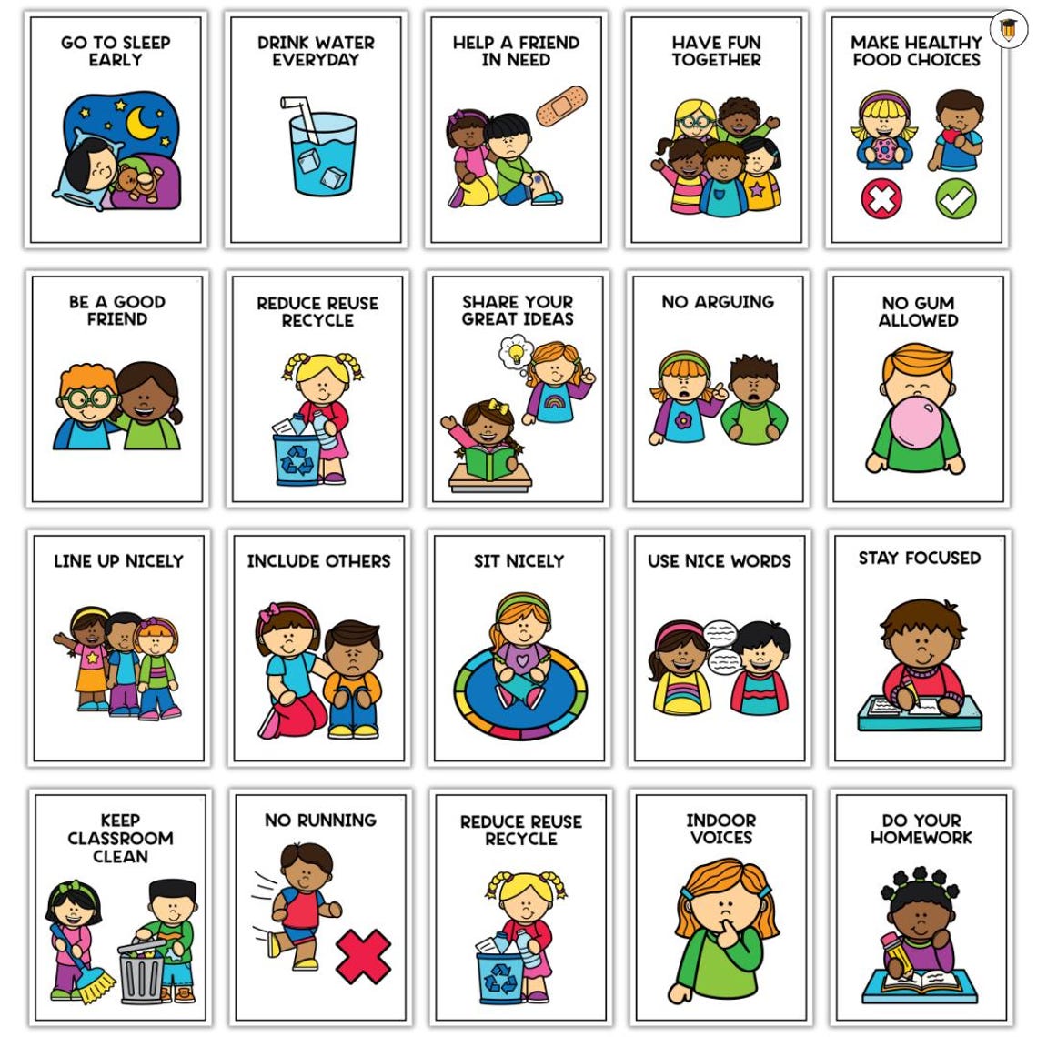21 Classroom Rules Posters | Whole Body Listening | Classroom Poster ...