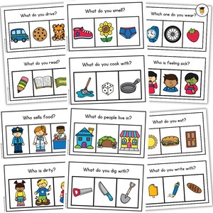 50 WH Questions | Functions Task Cards | Which One | Speech Therapy ...