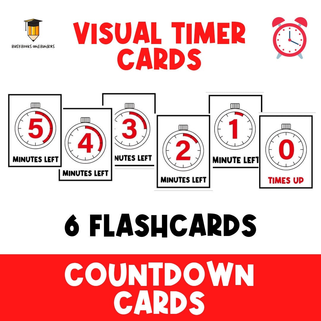 Visual Timer Flashcards | Countdown Cards | Behavior Visuals ...