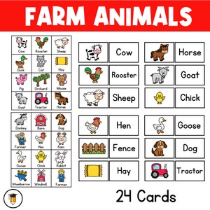 FARM ANIMALS | Preschool Animal Puzzle | Coloring Pages | Matching ...