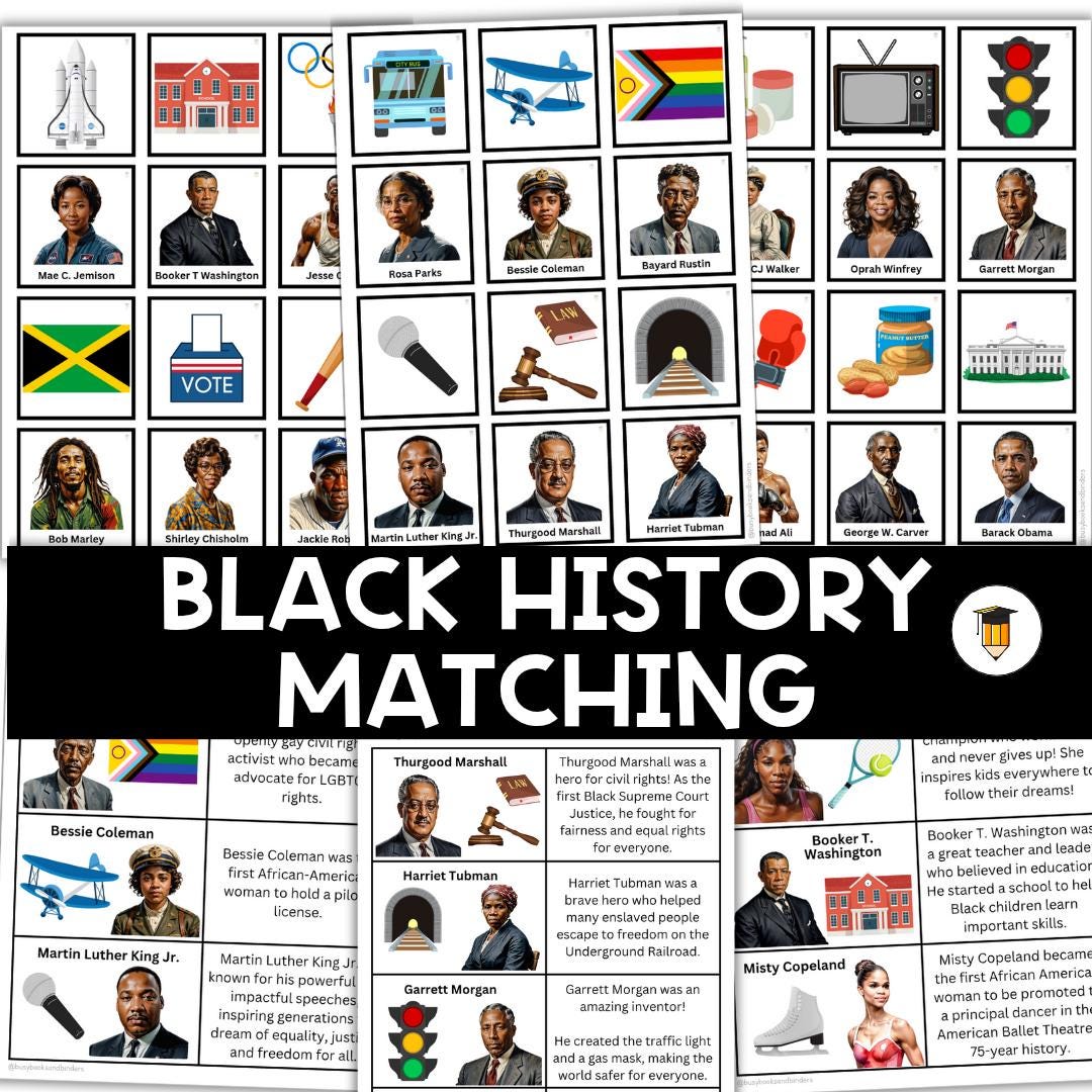 Black History Matching Activity | Bulletin Board Display | Black ...