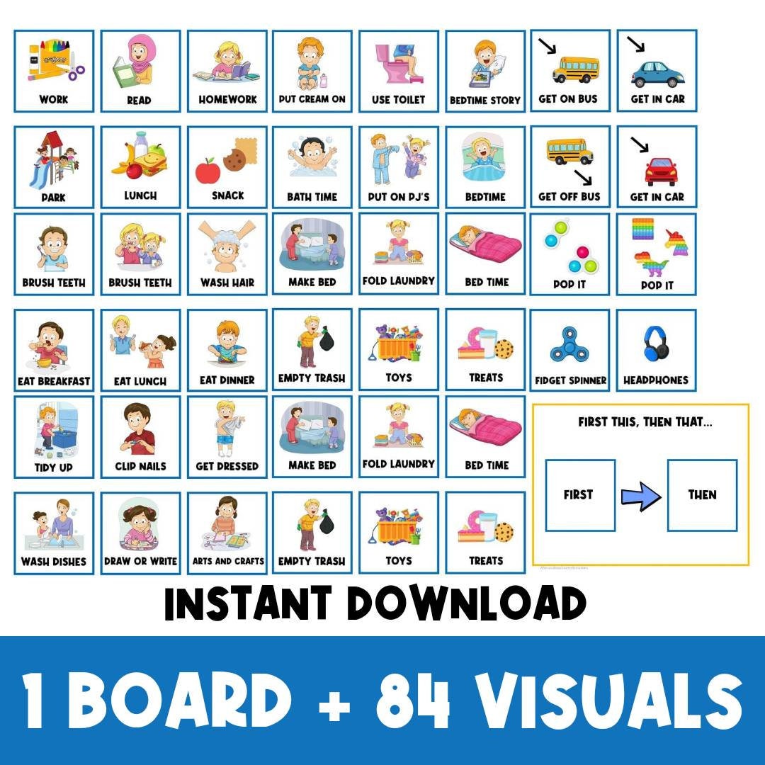 1 BOARD 84 PECS First Then Board Visual Aid Schedule - Etsy Canada
