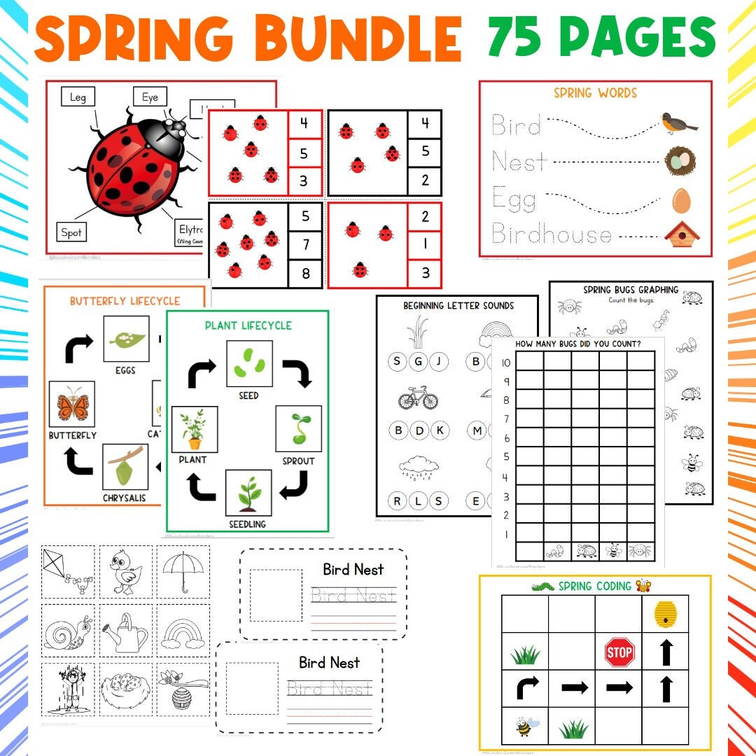 SPRING BUNDLE | Writing | Sorting Activities | Bees | Learn Colours ...
