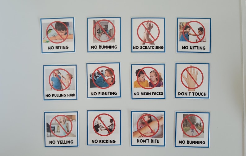 PHYSICAL COPY: Real Pictures Behavior | First Then Visual Aid | Toddler ...