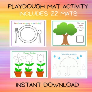 22 Playdough Mats | Play Dough | Toddler Activity | Preschool Counting ...