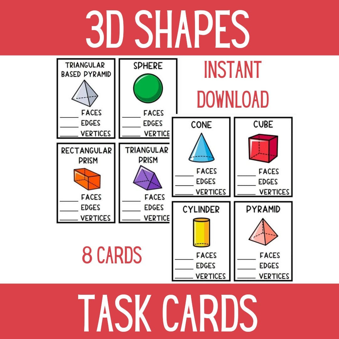 3D Shapes Flashcards | Shapes | Flash Cards | Task Cards | Busy Book ...