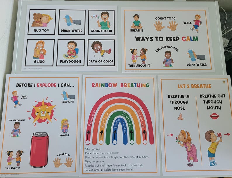 CALM DOWN STRATEGIES | Deep Breathing | Grounding | Poster | Coping ...