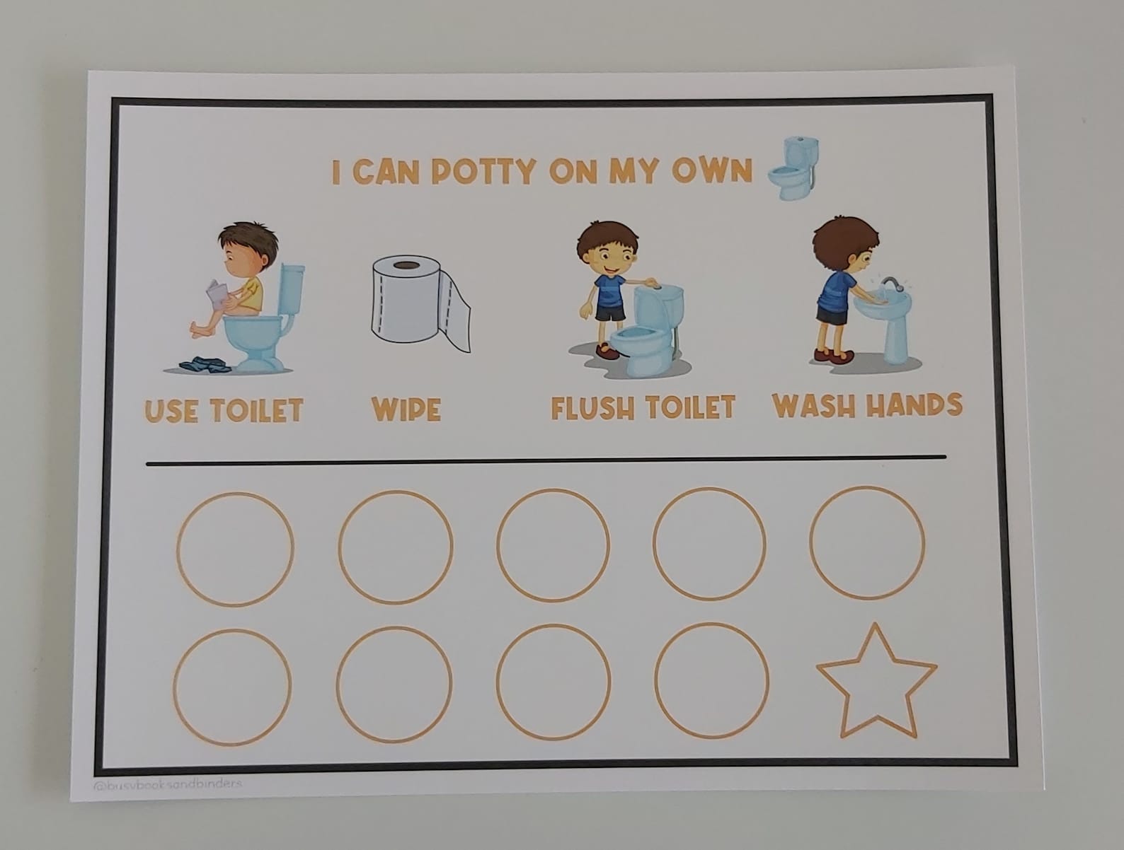 Toddler Potty Training Visual Aid Chart Preschool | Etsy